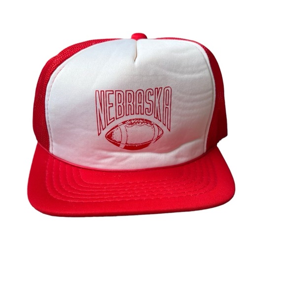 Accessories | Vintage Nebraska Cornhuskers Football Mesh Snapback ...